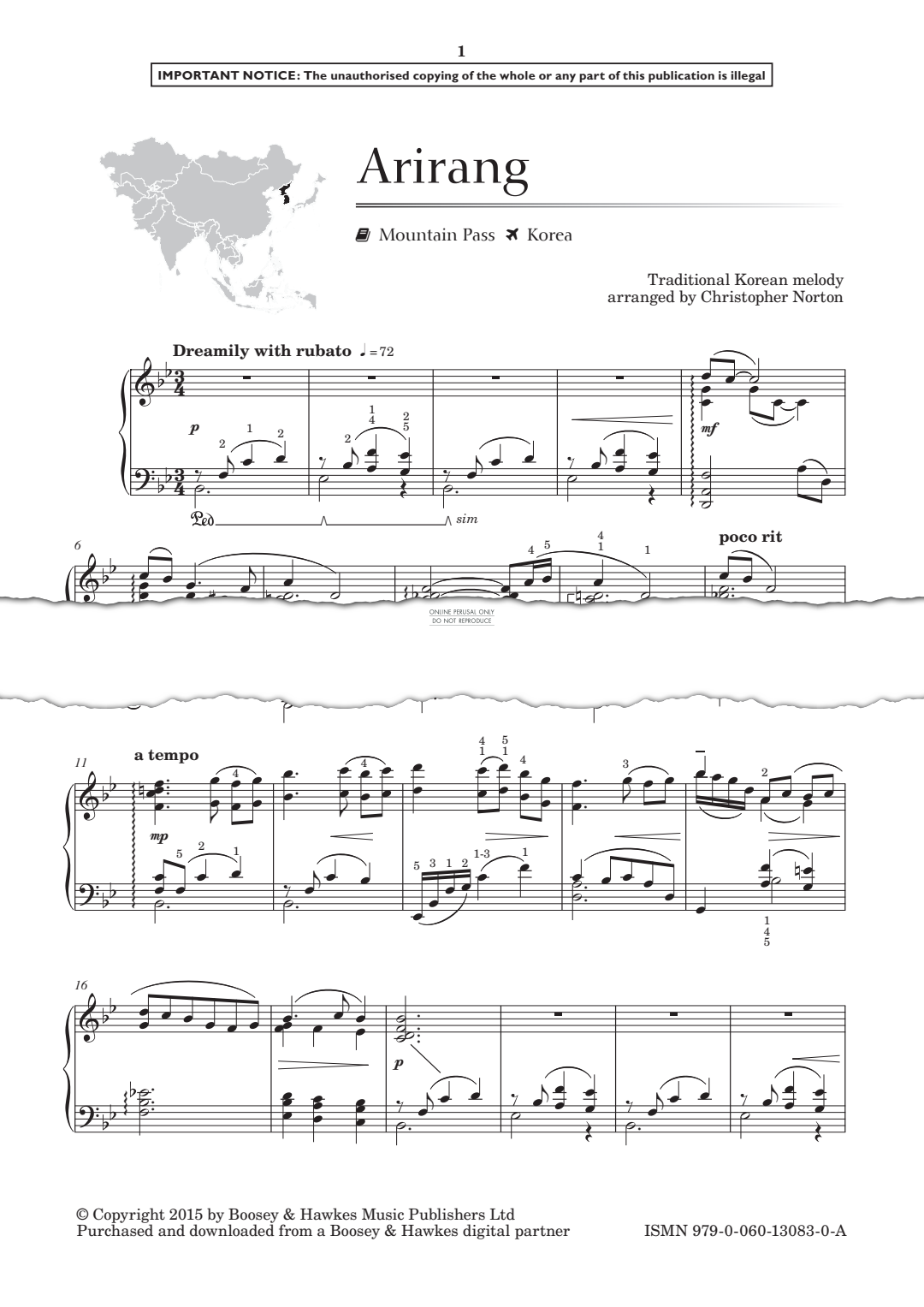 Arirang - sheet music by Traditional - fbd-27450 | notendownload