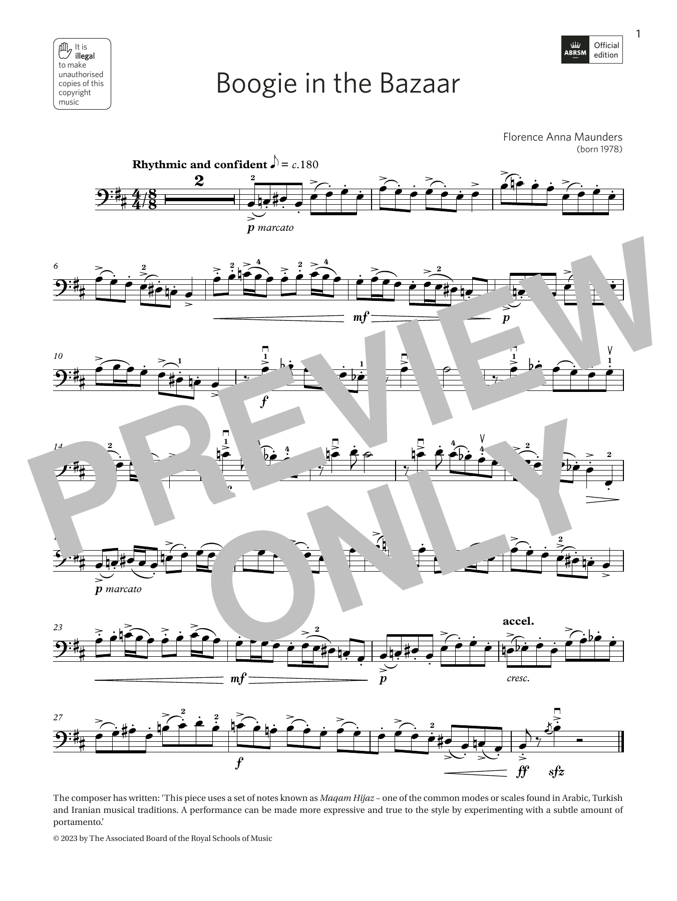 Boogie in the Bazaar (Grade 5, C13, from the ABRSM Double Bass Syllabus ...