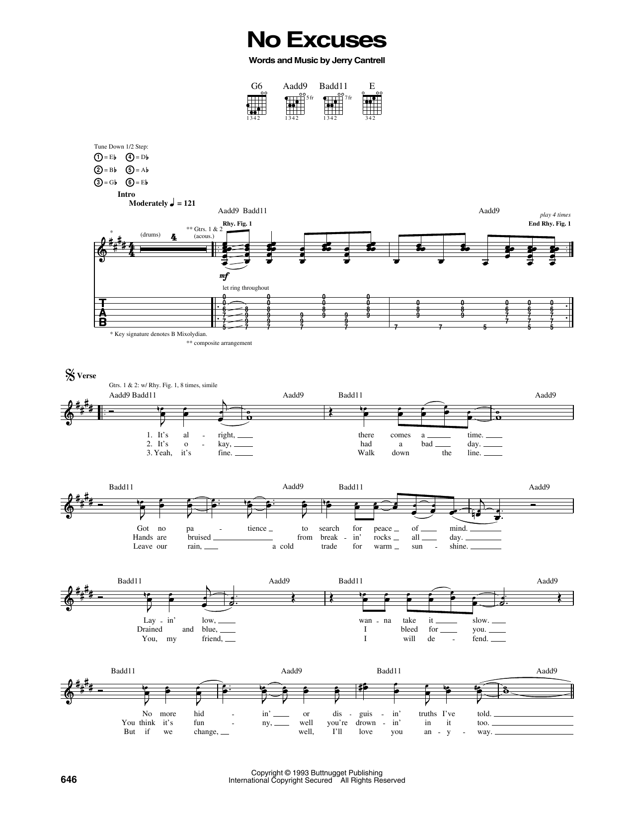 No Excuses - Online Noten von Alice In Chains - smd-1722286 | notendownload