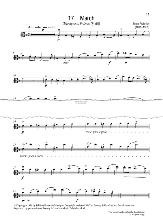March (from 'Musiques d'Enfants') - Noten von Sergei Prokofiev - fbd ...