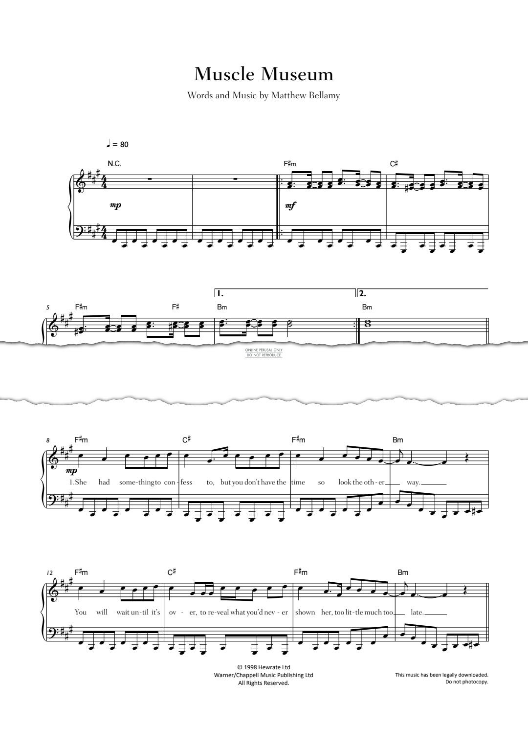 Muscle Museum - Noten von Muse - fbd-22054 | notendownload