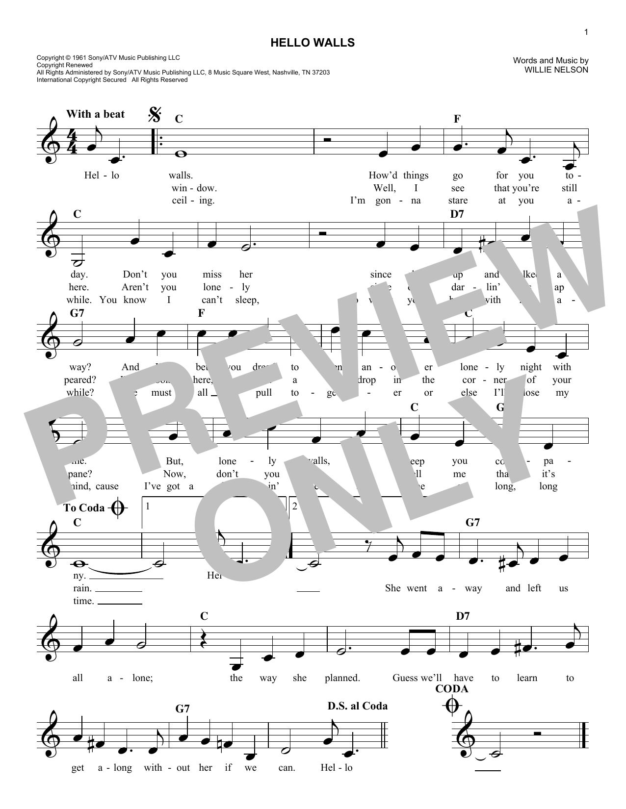 Hello Walls - Online Noten von Faron Young - smd-186438 | notendownload