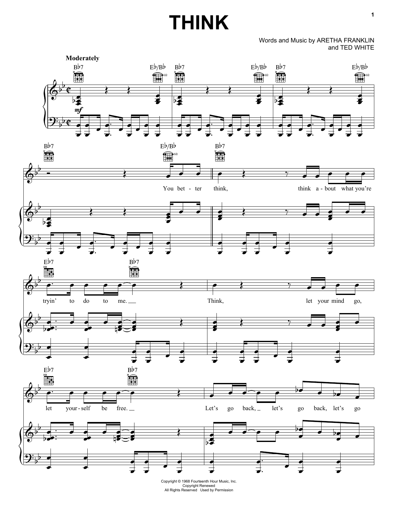 Think - sheet music by Aretha Franklin - smd-510497 | notendownload