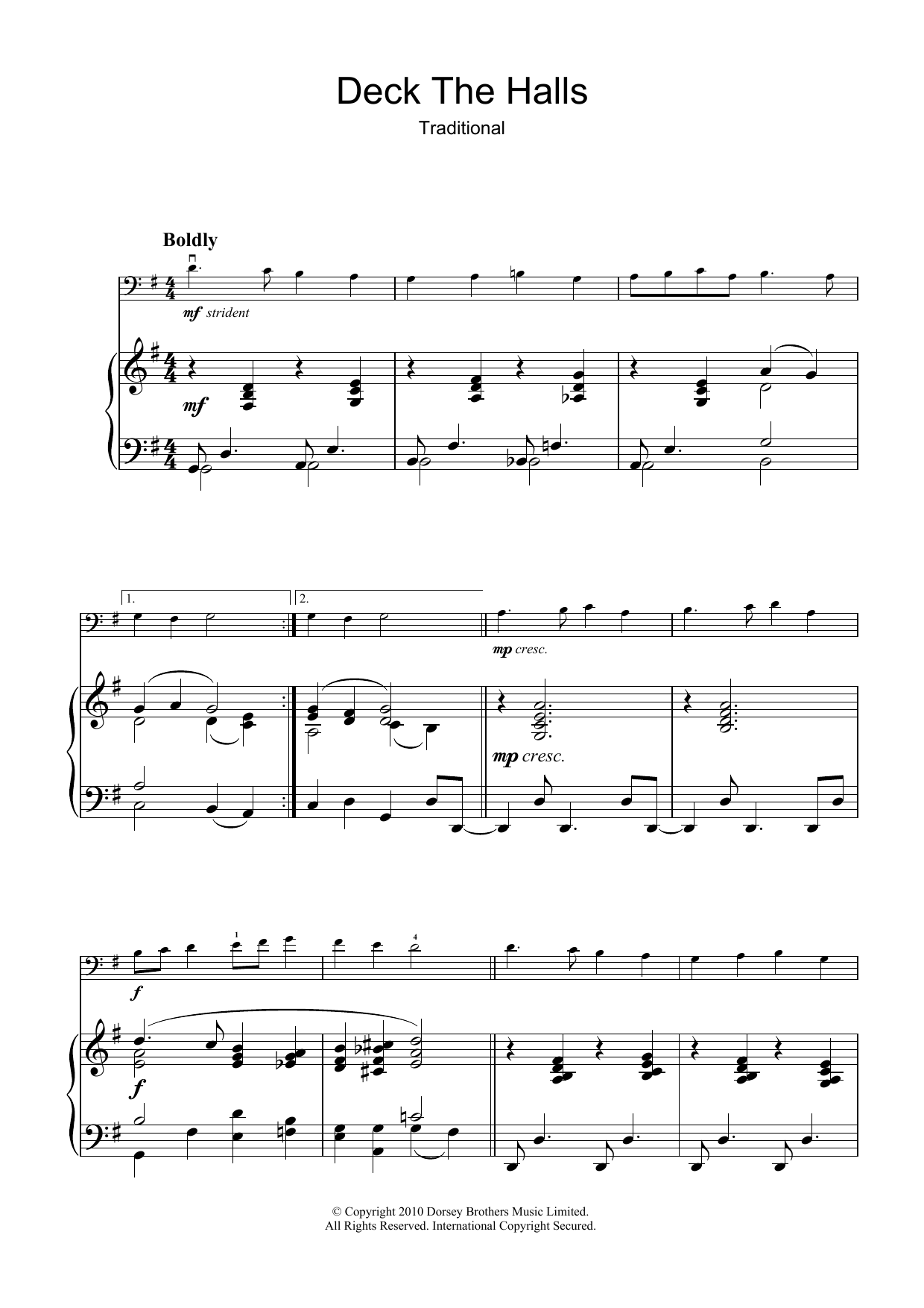 Deck The Halls - sheet music by Traditional, Traditional Carol - smd ...