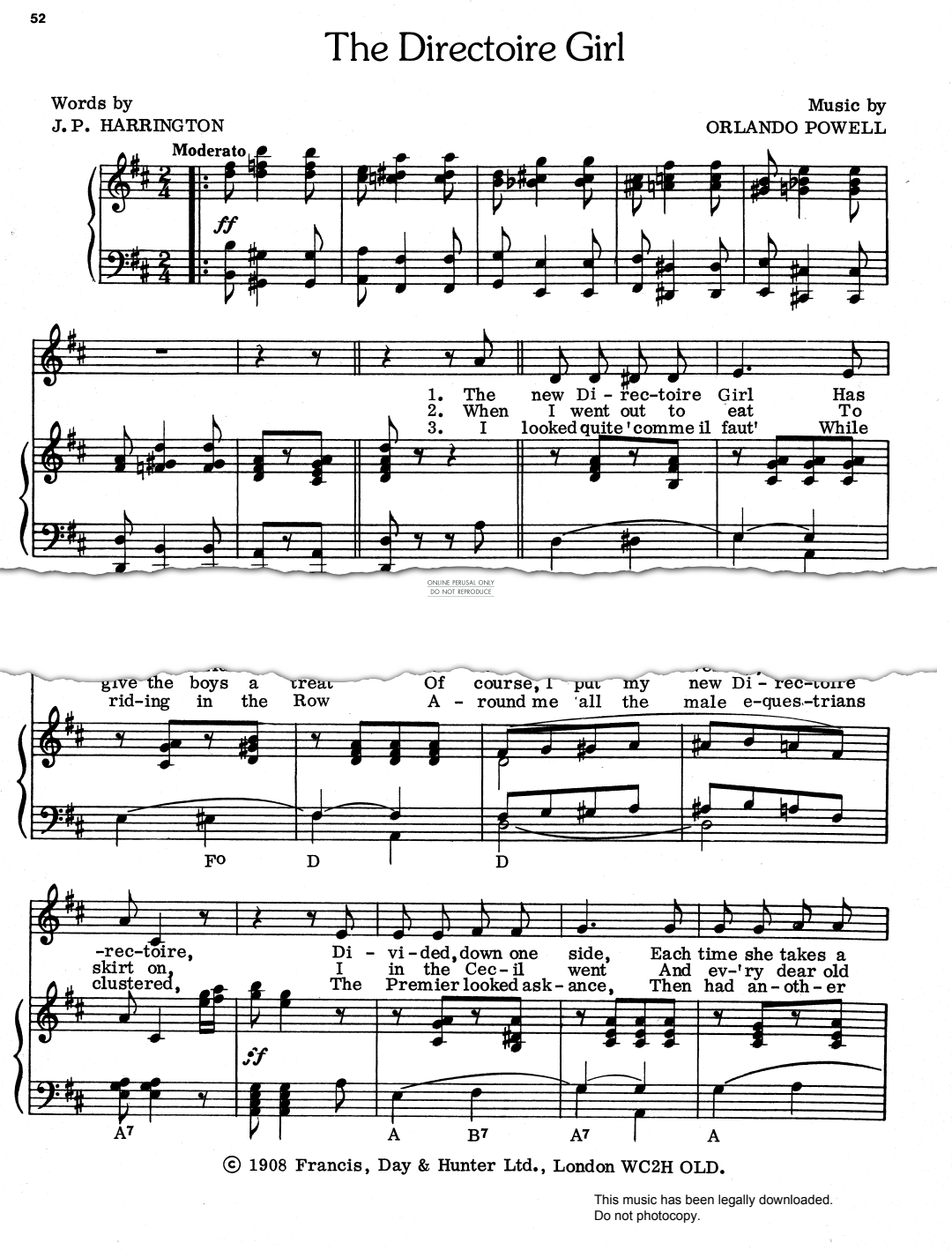 The Directoire Girl - sheet music by Orlando Powell - fbd-22094 ...