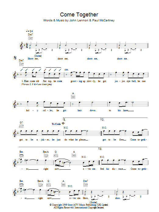 Come Together - sheet music by The Beatles - smd-42771 | notendownload