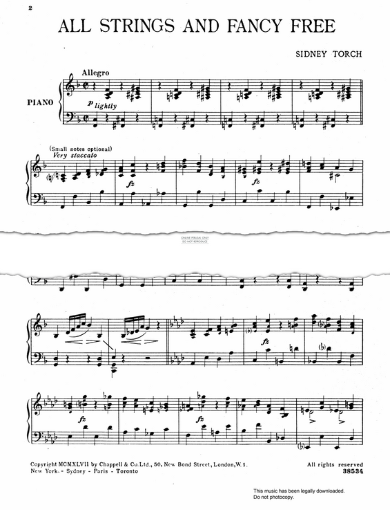 All Strings And Fancy Free - Noten von Sidney Torch - fbd-32201 ...