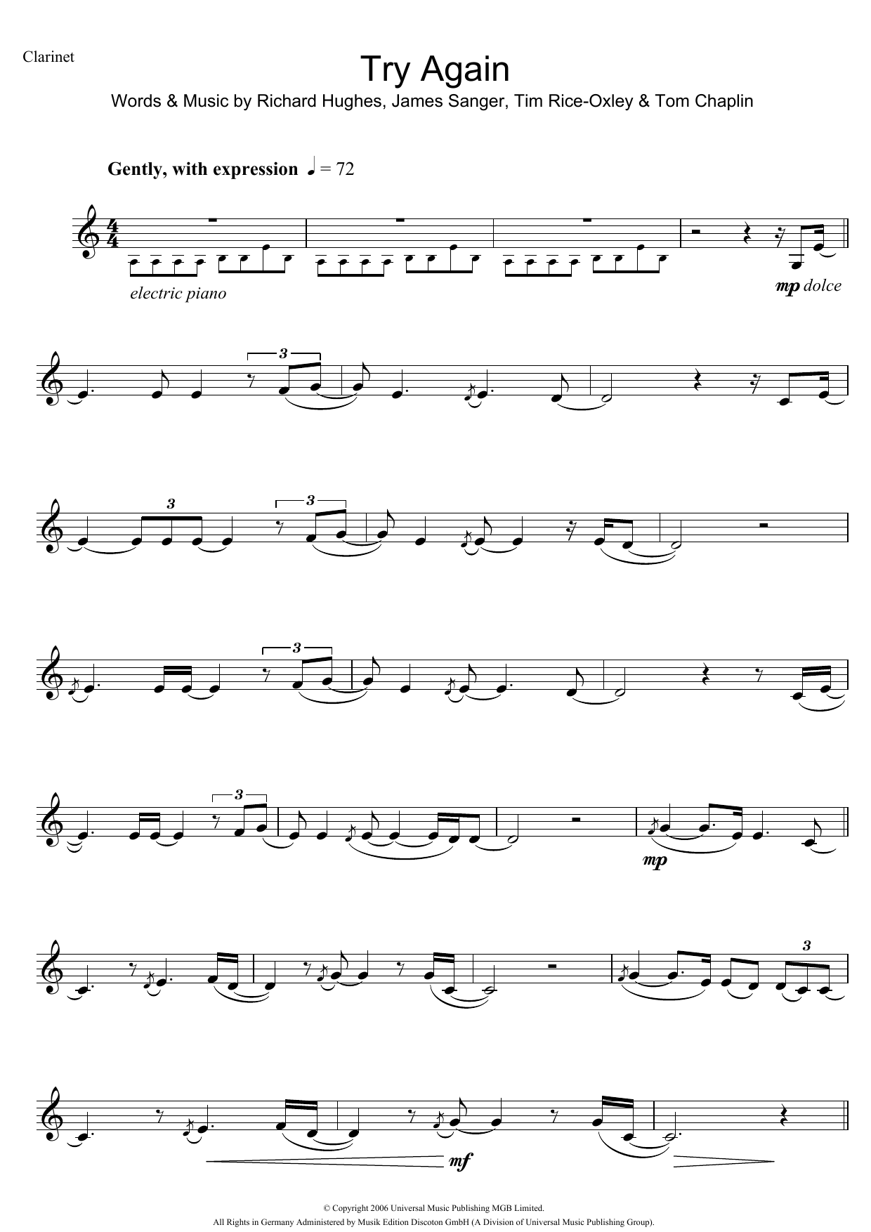 Try Again - sheet music by Keane - smd-101723 | notendownload