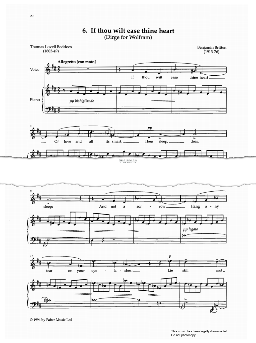 If Thou Wilt Ease Thine Heart (from 'The Red Cockatoo & Other Songs ...