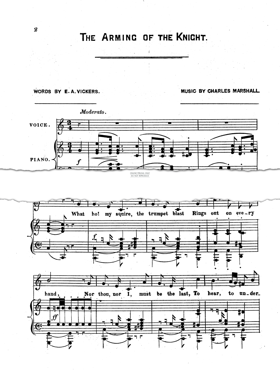 The Arming Of The Knight (Charles Marshall) | Sheet Music: Piano, Voice ...