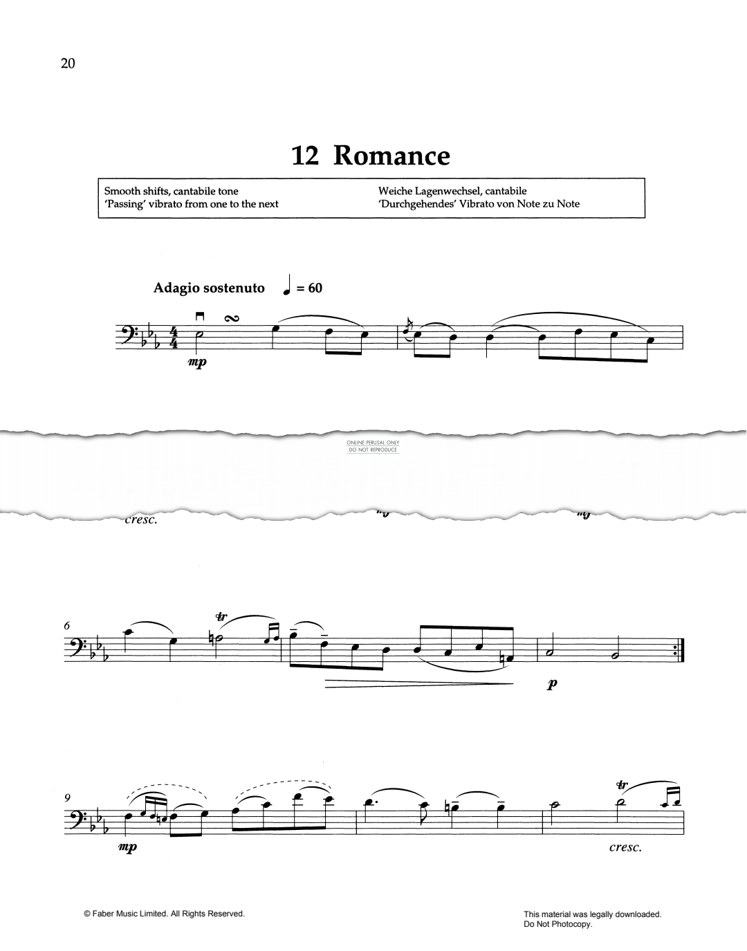 Romance (Mary Cohen) | Sheet Music: Cello | PDF Download