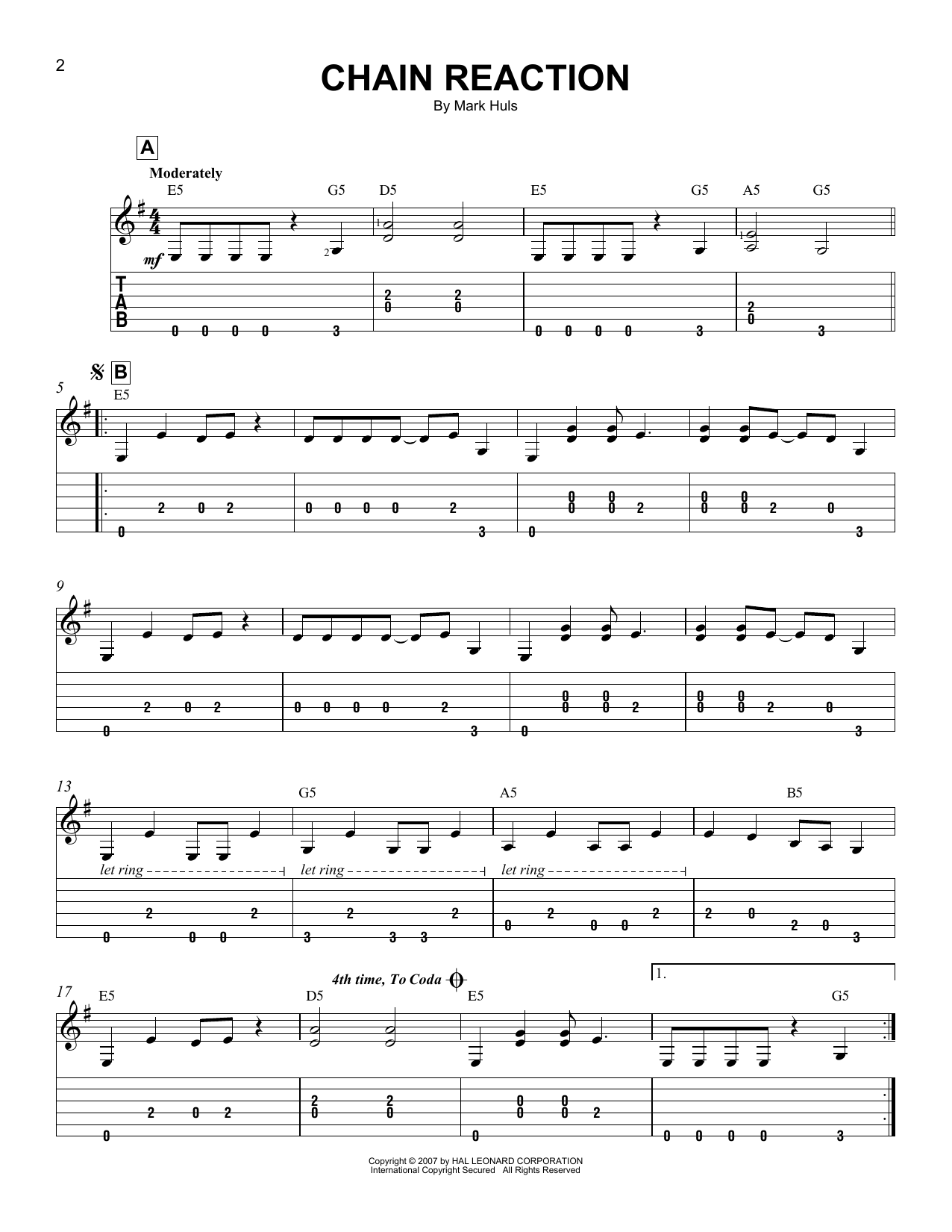 Chain Reaction - sheet music by Mark Huls - smd-165566 | notendownload