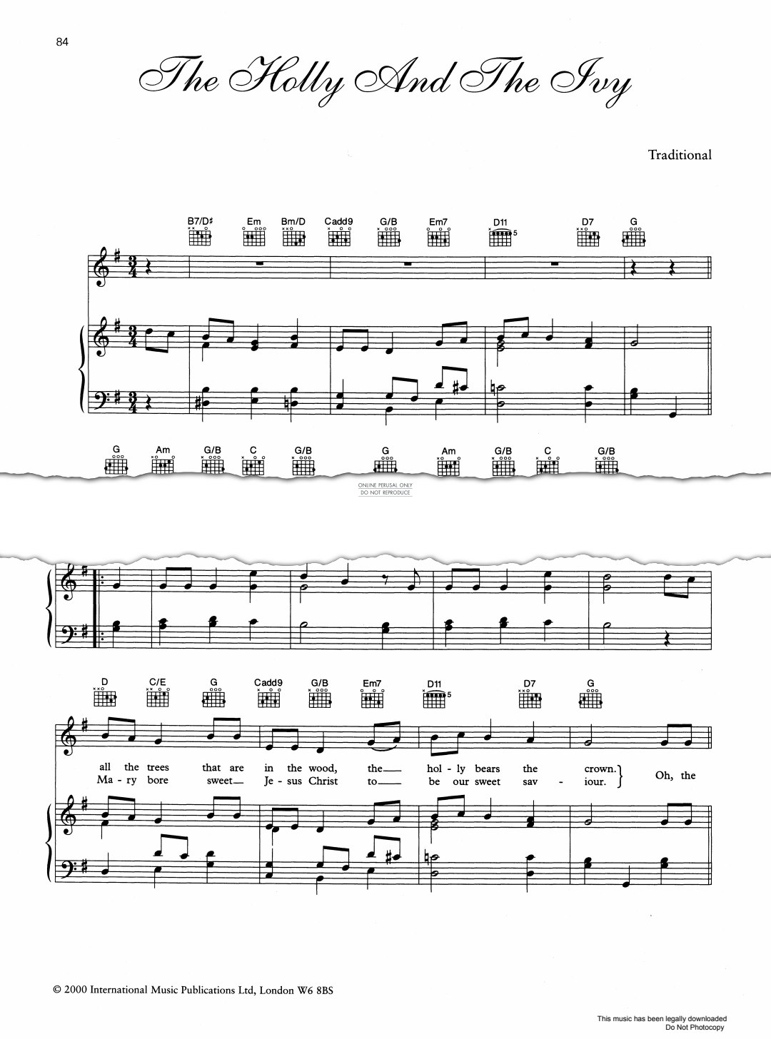 The Holly And The Ivy - sheet music by Traditional - fbd-6104 ...