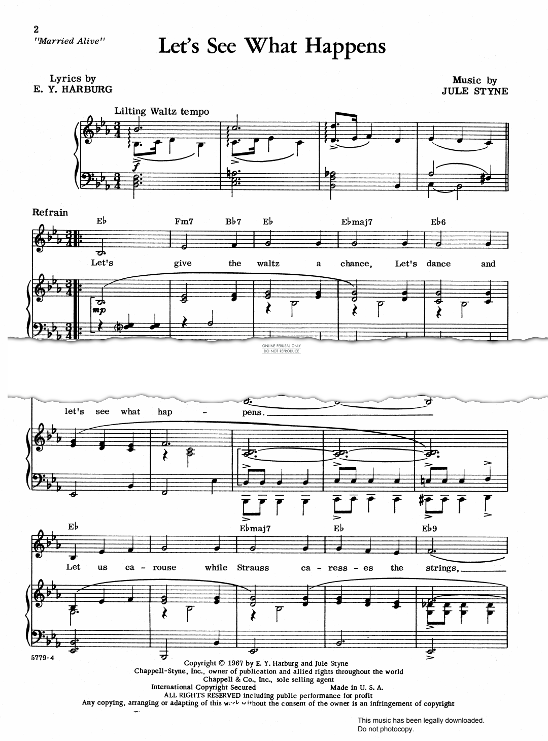 Let's See What Happens (from 'Married Alive') - sheet music by Jule Styne - fbd-21717 ...