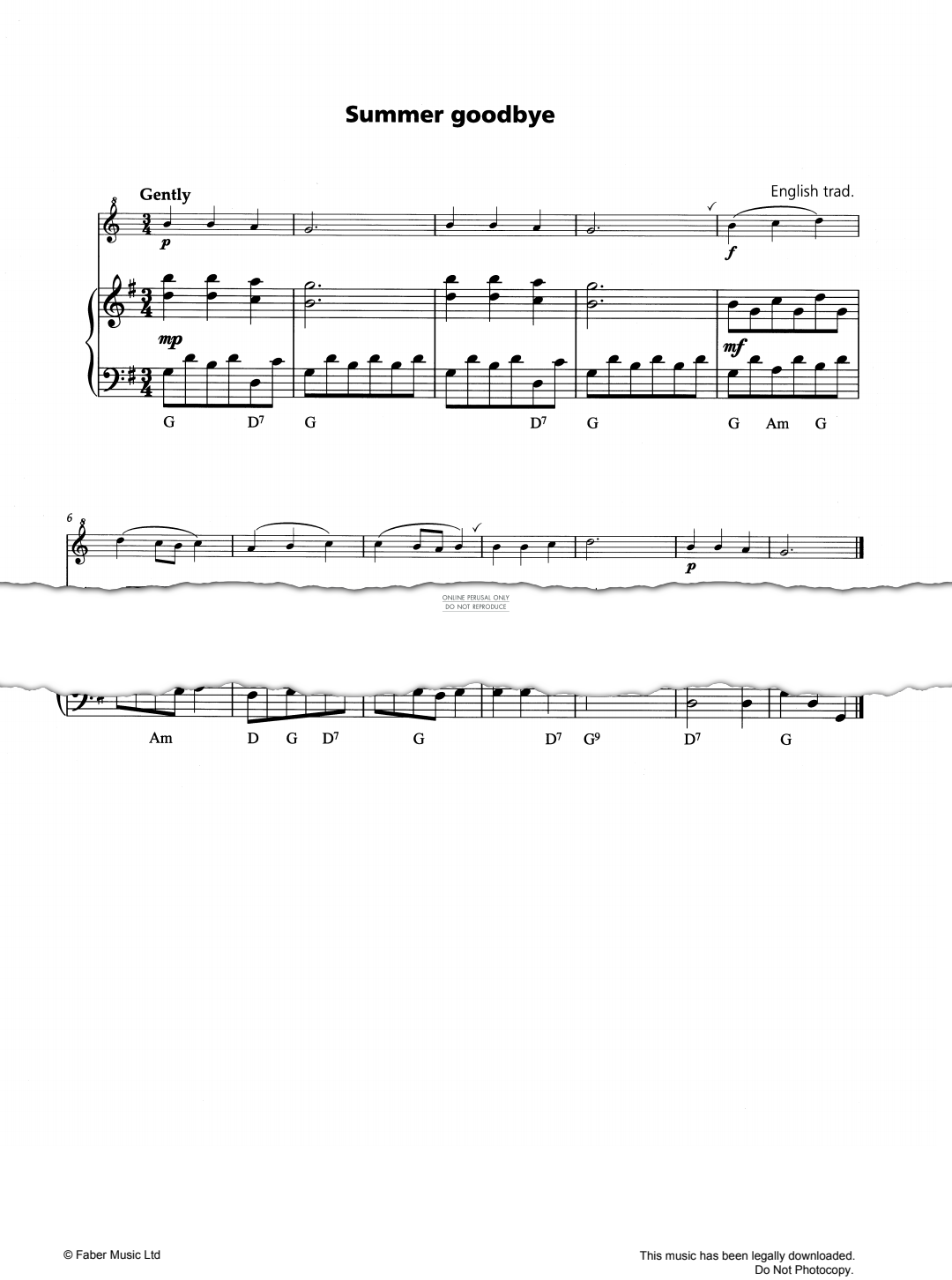 Summer Goodbye/Revision Rag - sheet music by - fbd-1500 | notendownload