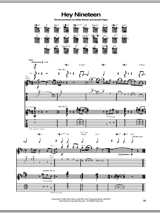 Hey Nineteen - sheet music by Steely Dan - smd-68768 | notendownload
