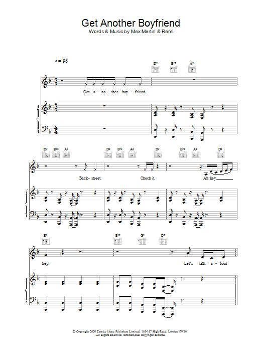Get Another Boyfriend - sheet music by Backstreet Boys - smd-18414 ...