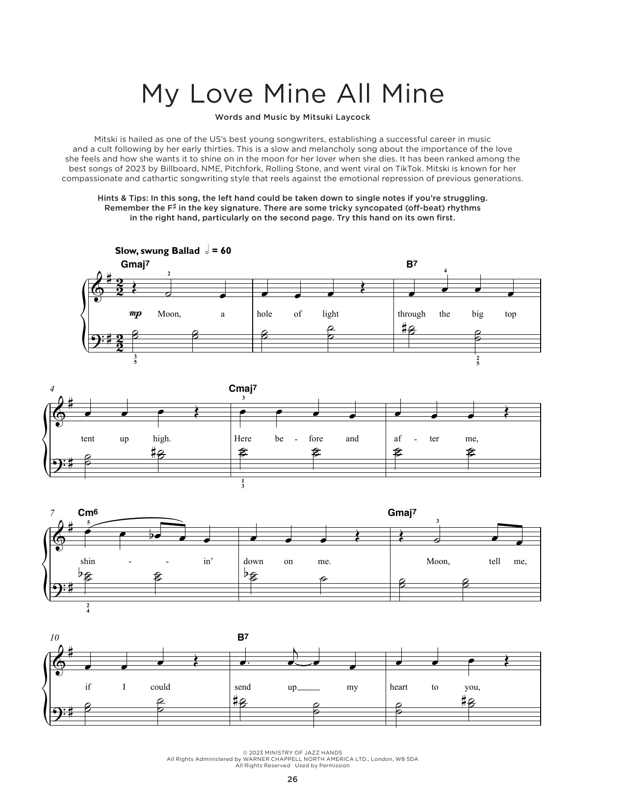 My Love Mine All Mine - sheet music by Mitski - smd-1589799 | notendownload