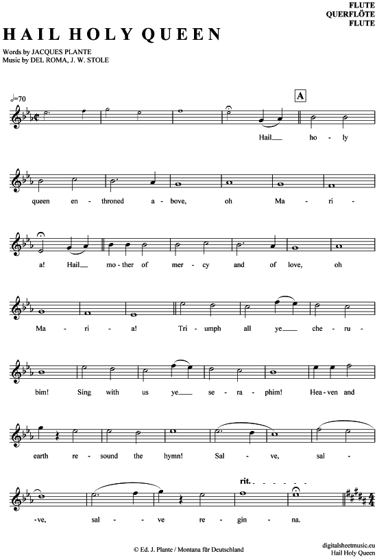 Hail Holy Queen - sheet music by Sister Act - 7030301 | notendownload