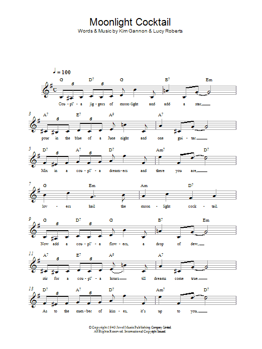 Moonlight Cocktail - sheet music by Glenn Miller - smd-108171 ...