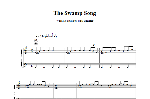 The Swamp Song (b) (Oasis) | Sheet Music: Piano, Vocal & Guitar Chords ...