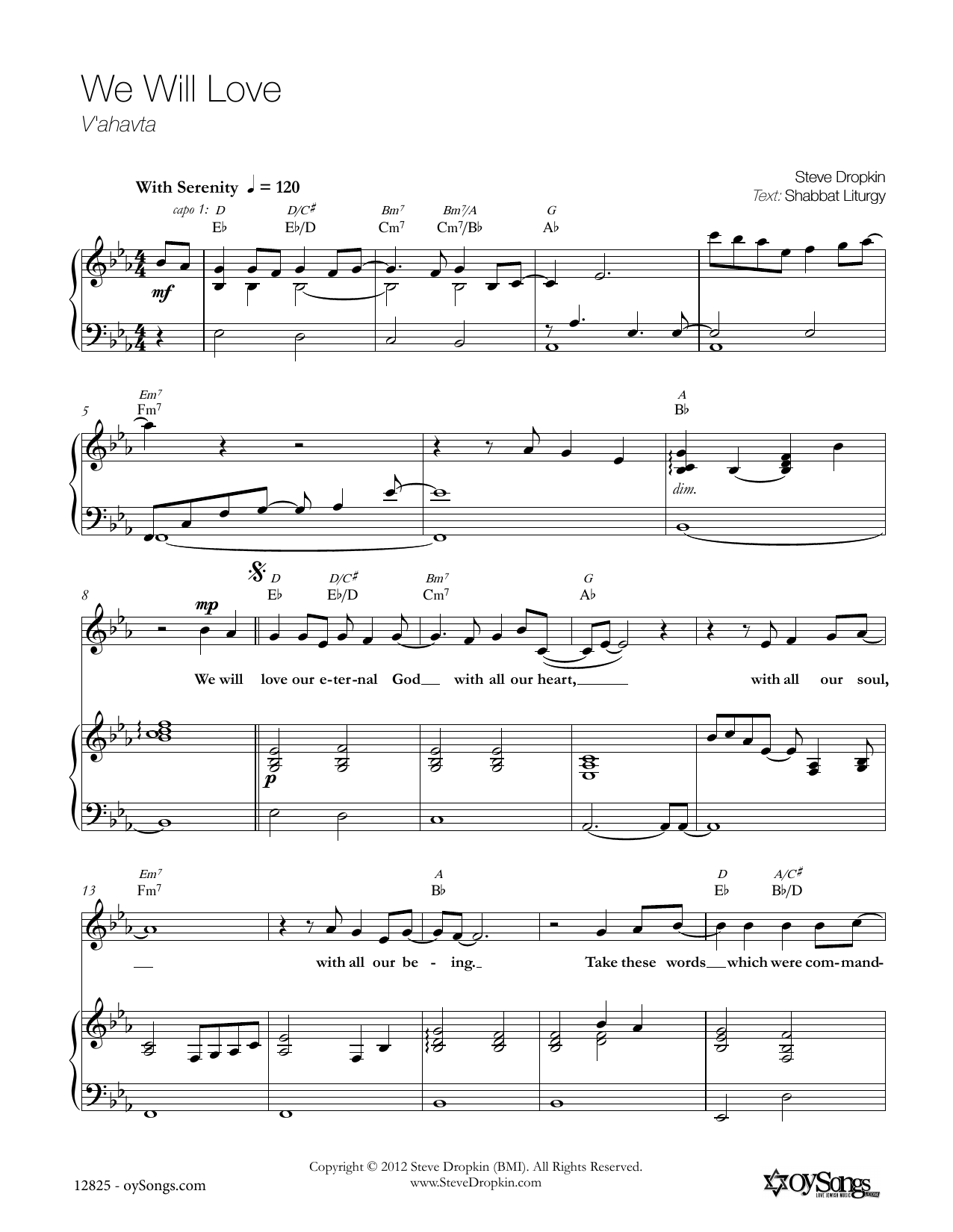 We Will Love (Steve Dropkin) | Sheet Music: Piano, Vocal & Guitar ...
