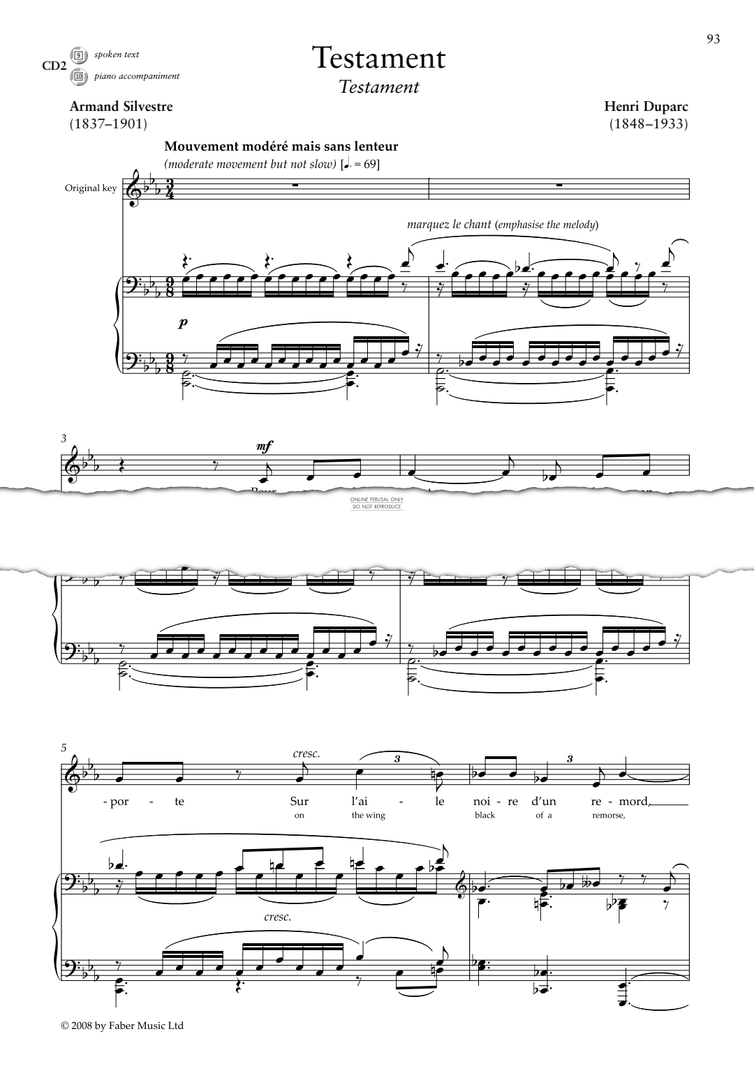 Testament - sheet music by Henri Duparc - fbd-17454 | notendownload