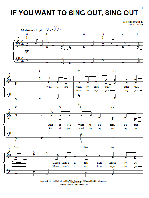 If You Want To Sing Out, Sing Out - Online Noten von Cat Stevens - smd-150239 | notendownload