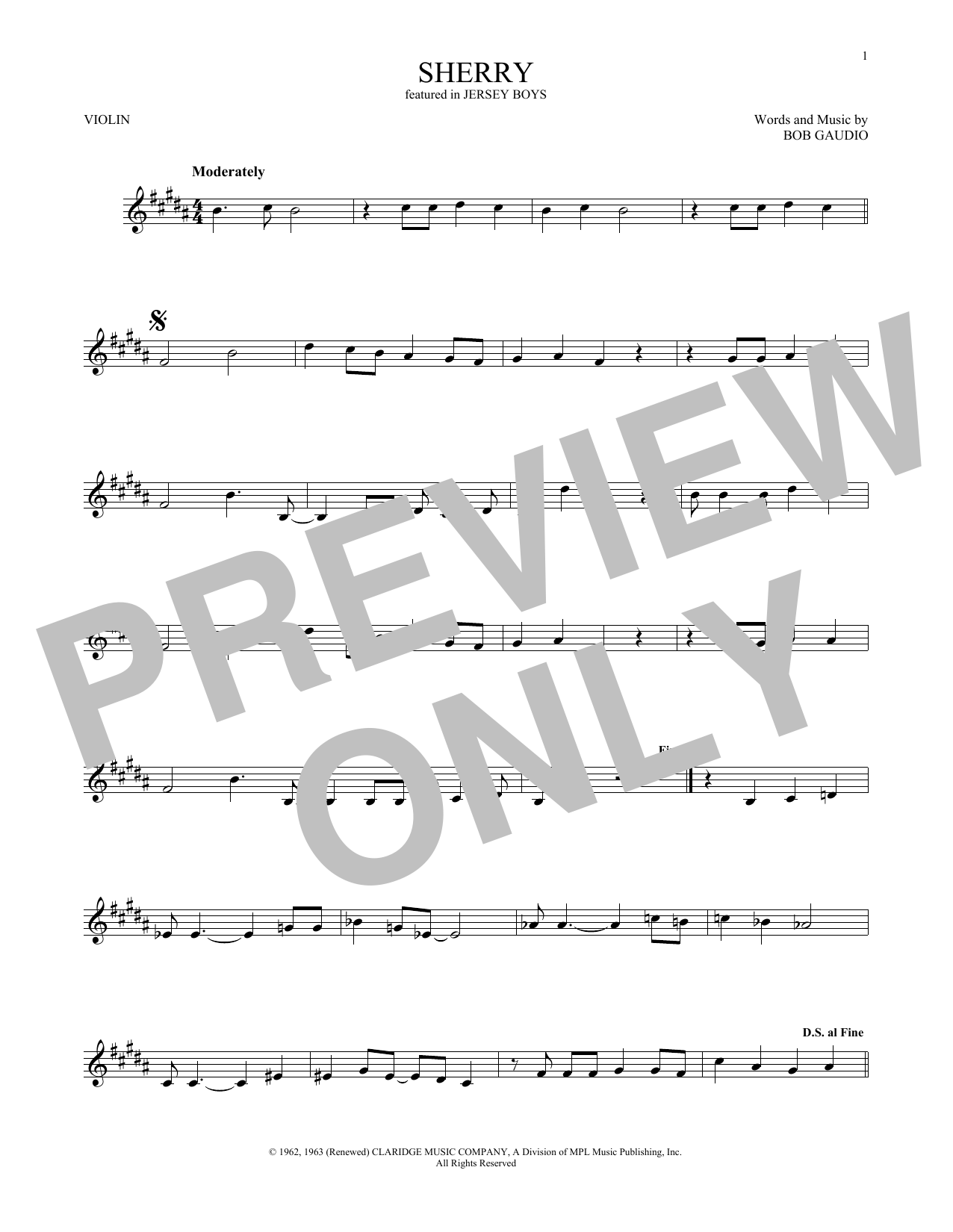 Sherry - sheet music by The Four Seasons - smd-191947 | notendownload