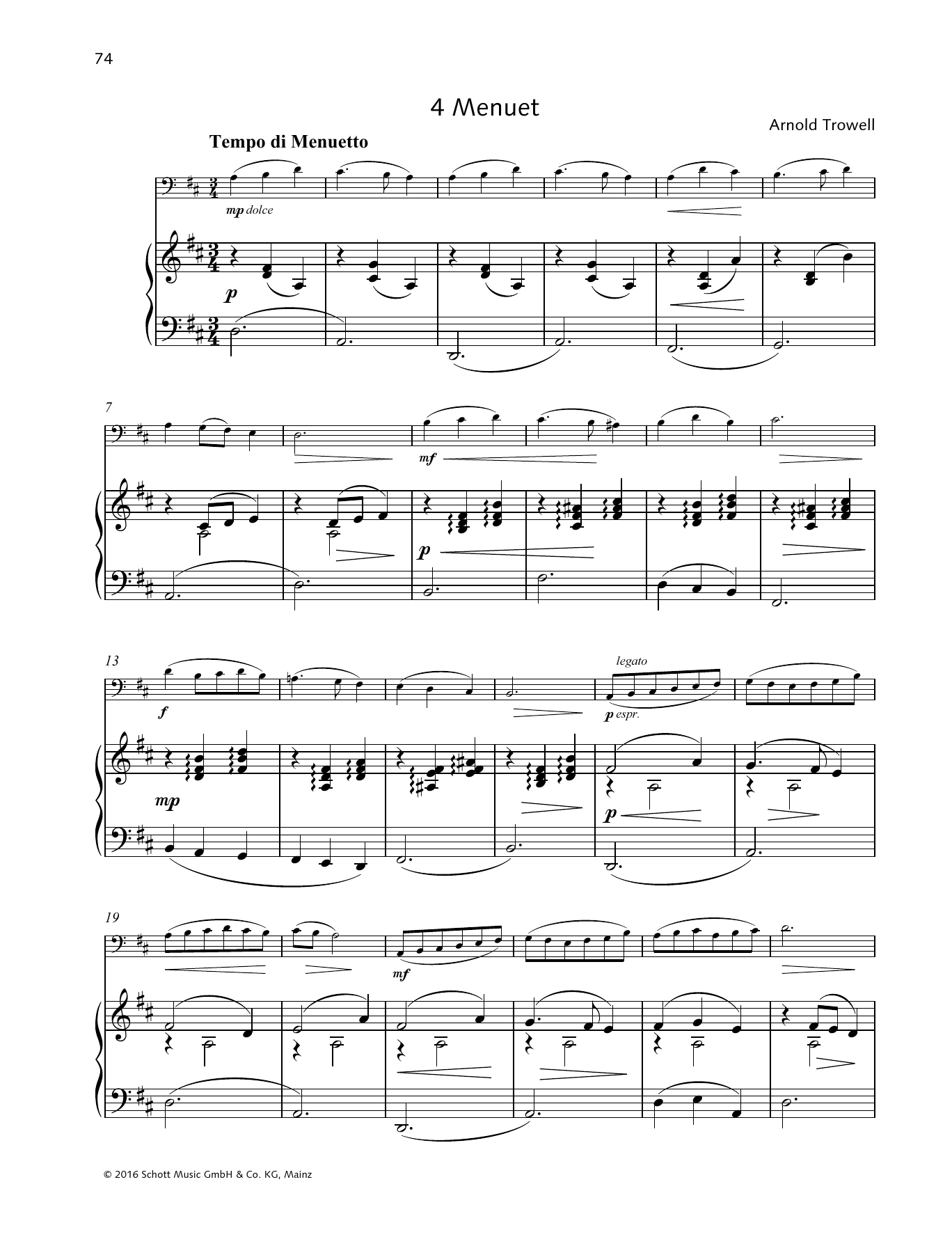 Menuet - sheet music by Arnold Trowell - smd-364190 | notendownload