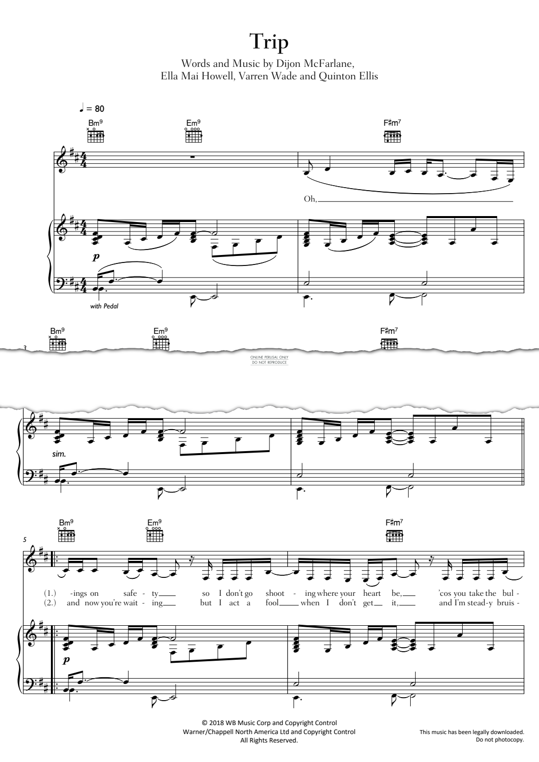 Trip - sheet music by Ella Mai - fbd-35122 | notendownload