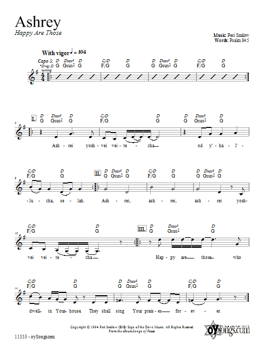 Ashrey - sheet music by Peri Smilow - smd-65957 | notendownload