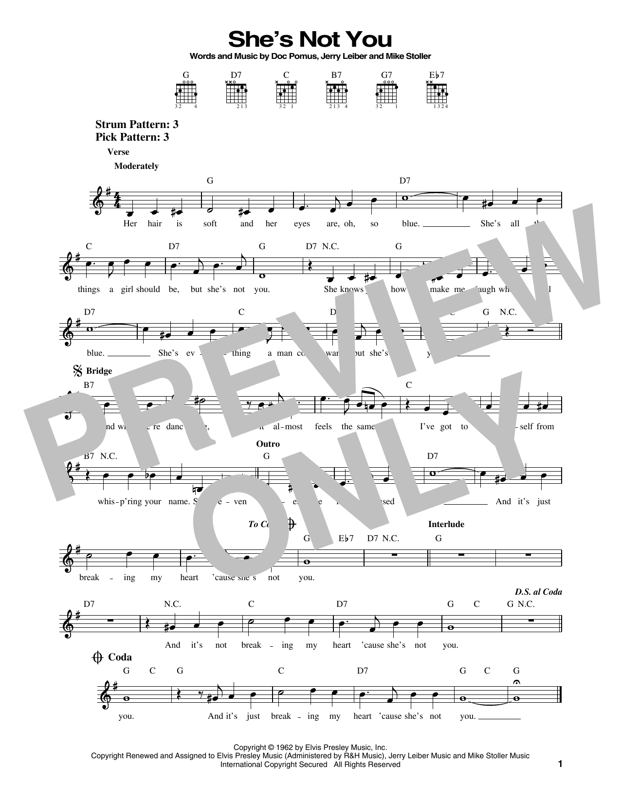 She's Not You - Online Noten von Elvis Presley - smd-1483011 ...