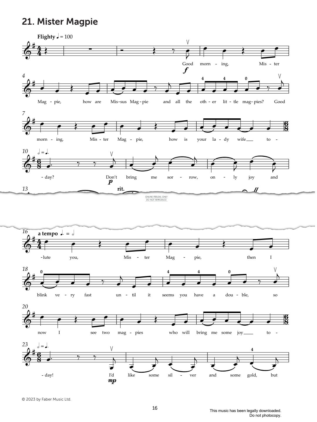 Mister Magpie - sheet music by Mark Wilson - fbd-52228 | notendownload