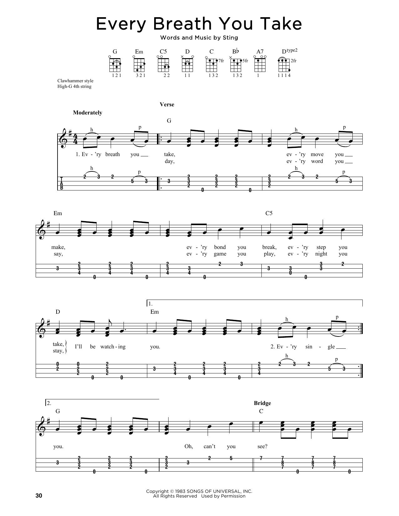 Every Breath You Take (arr. Jim Schustedt) - sheet music by The Police - smd-1670141 | notendownload