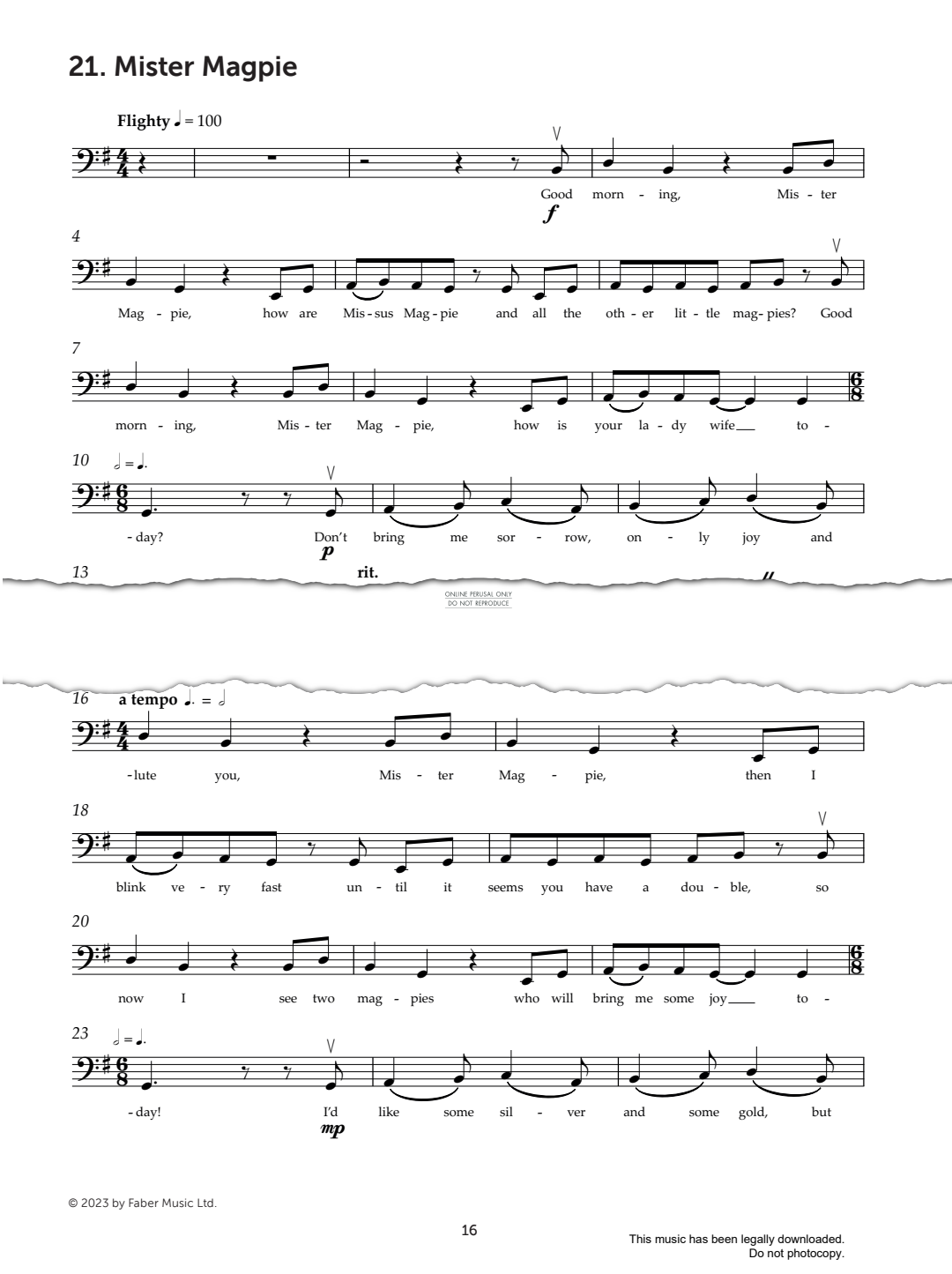 Mister Magpie - sheet music by Mark Wilson - fbd-52385 | notendownload