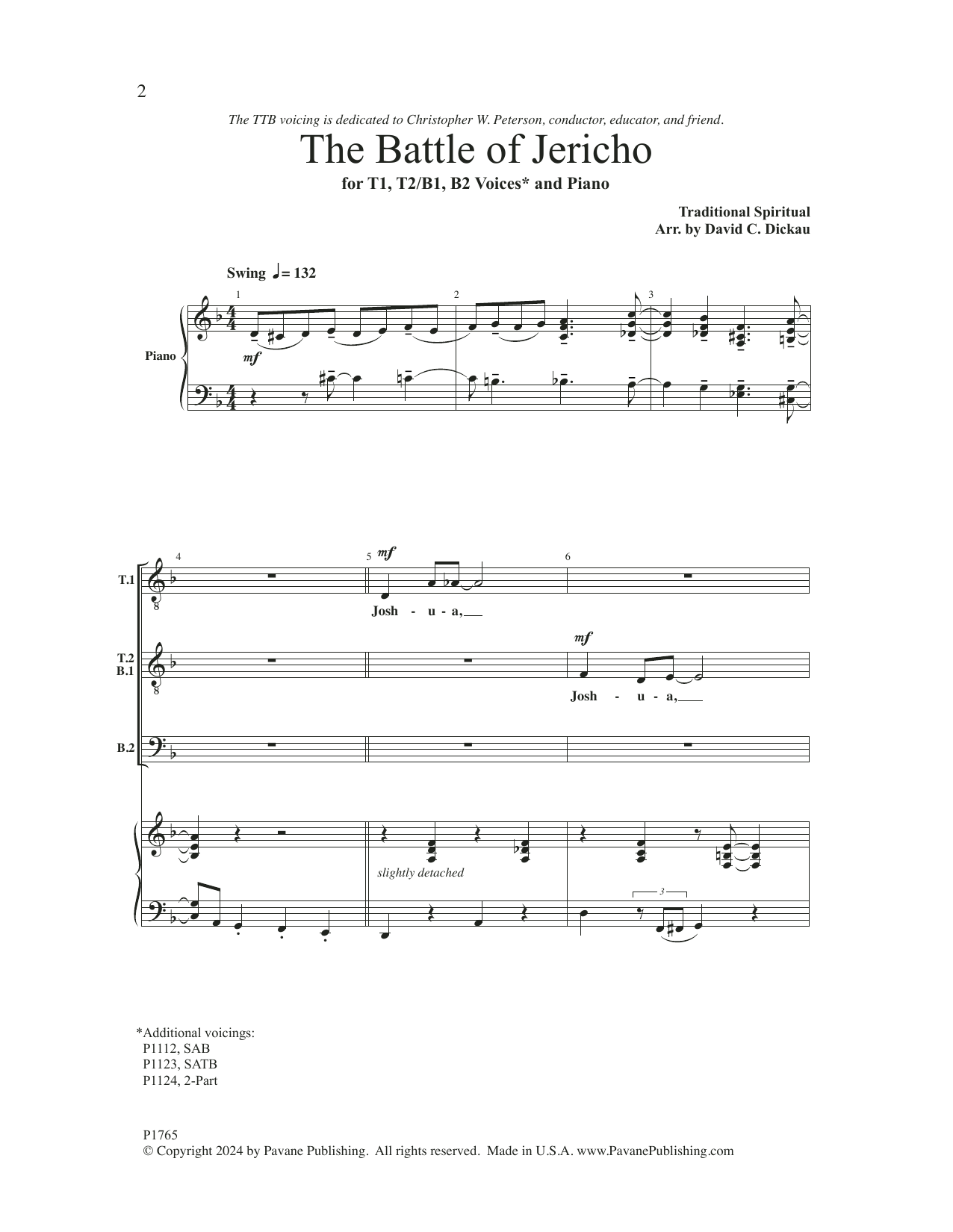 The Battle of Jericho - sheet music by David C. Dickau - smd-1505665 | notendownload