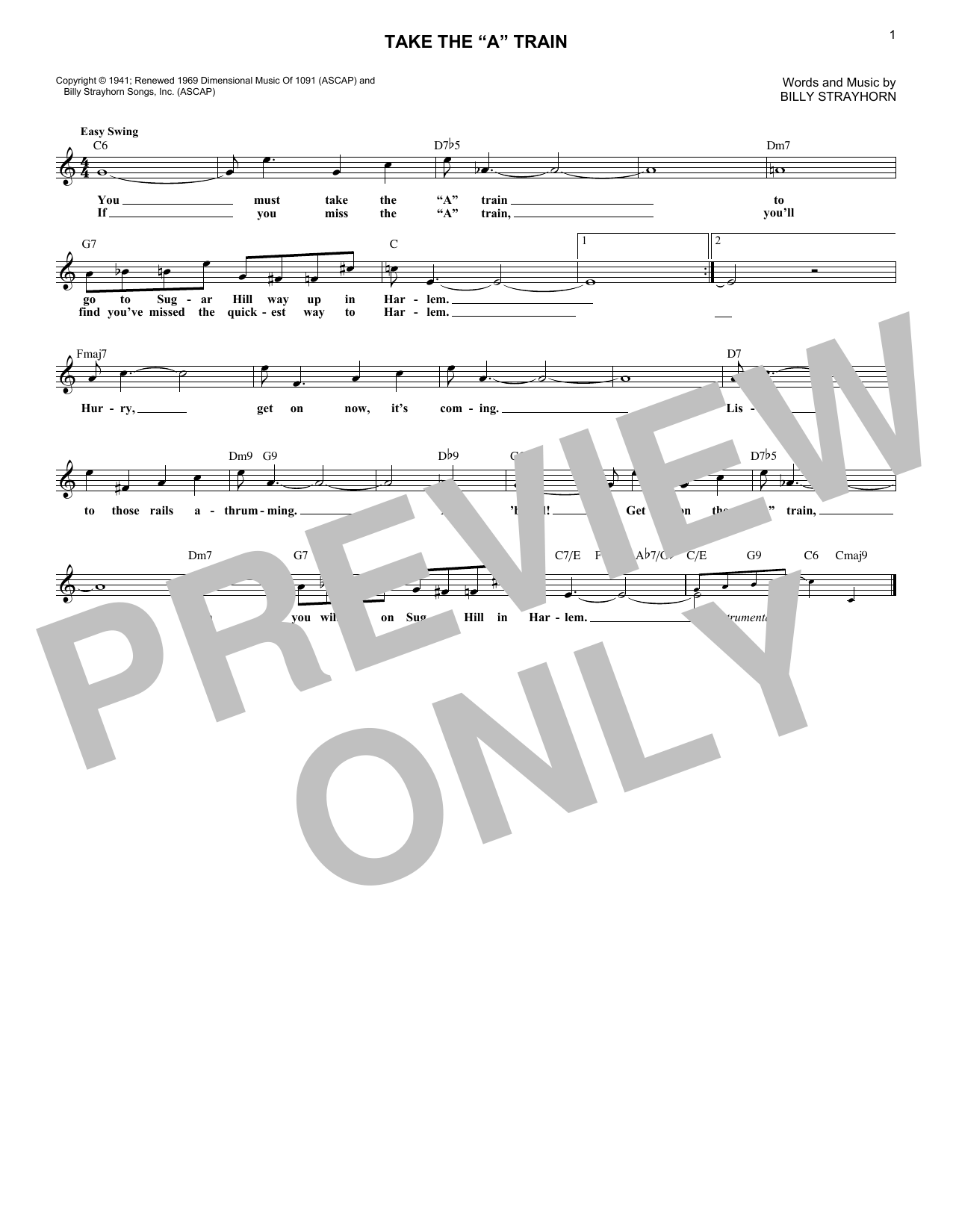 Take The "A" Train - sheet music by Duke Ellington - smd-420538 ...