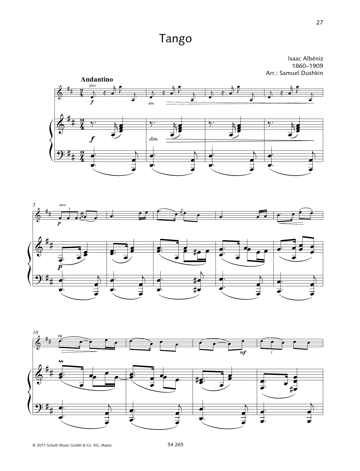 Tango - Online Noten von Isaac Albéniz - smd-363167 | notendownload