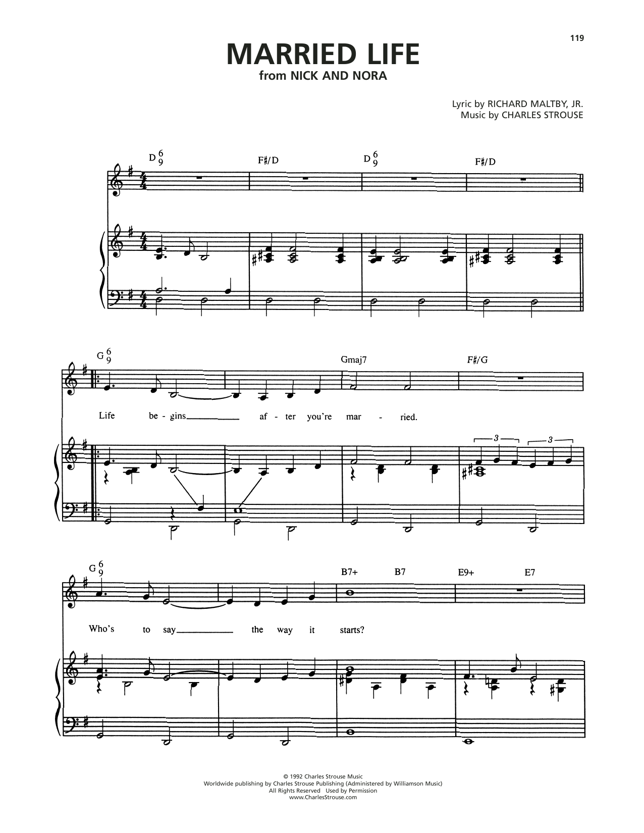 Married Life (from Nick And Nora) (Charles Strouse) | Noten: Klavier ...