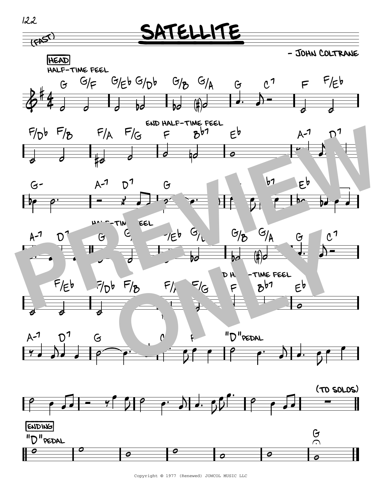 Satellite (John Coltrane) | Sheet Music: Real Book – Melody & Chords ...
