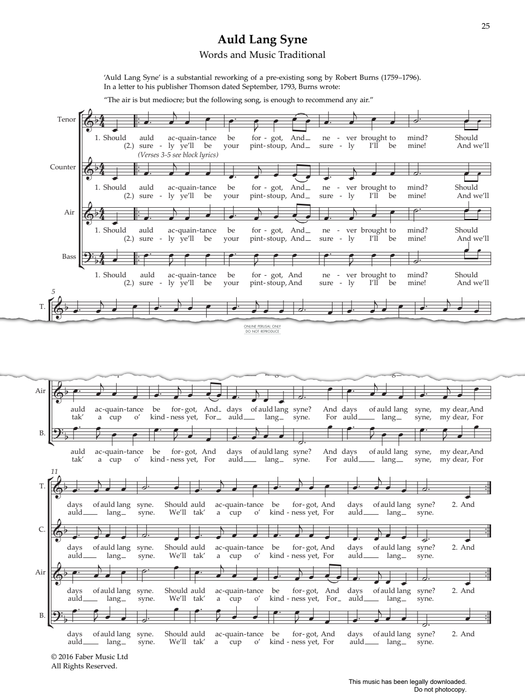 Auld Lang Syne - sheet music by Traditional - fbd-48473 | notendownload