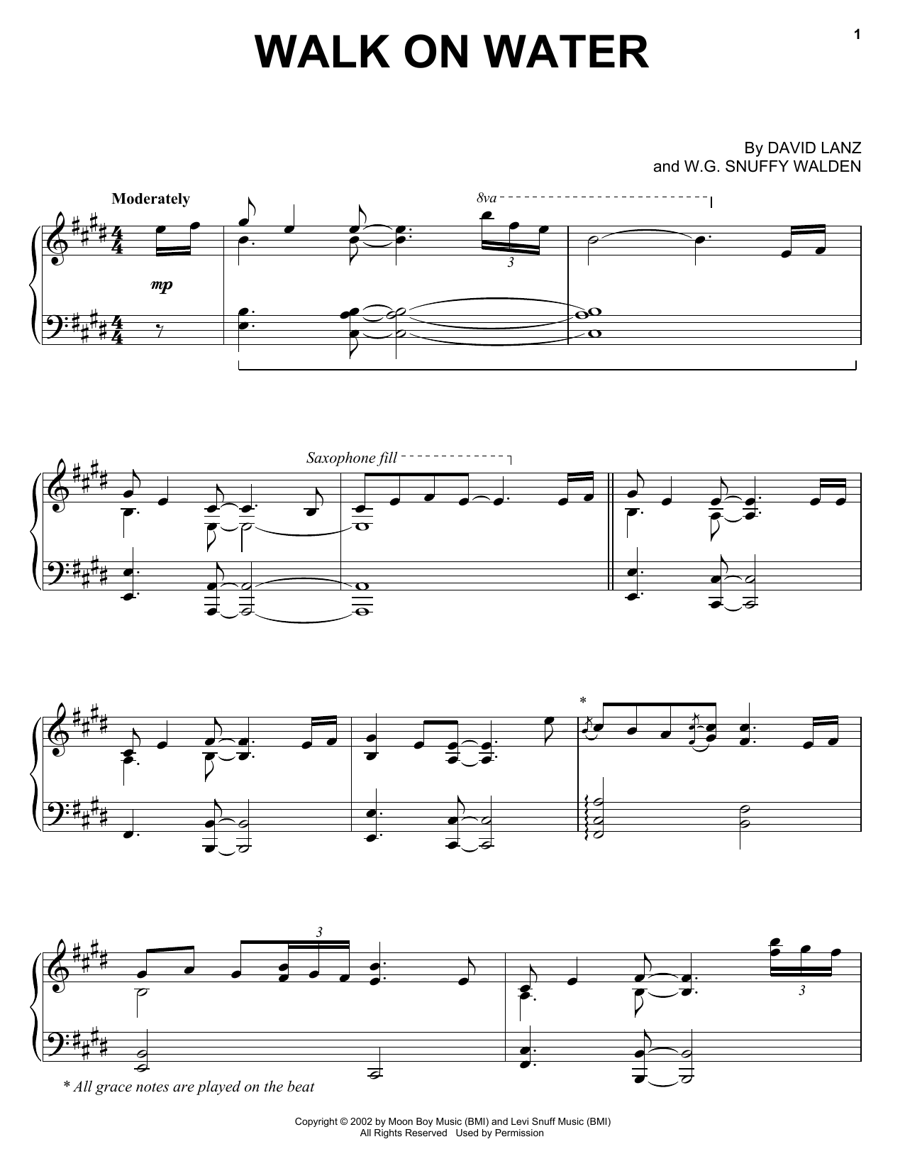 Walk On Water (David Lanz) | Sheet Music: Piano Solo | PDF Download