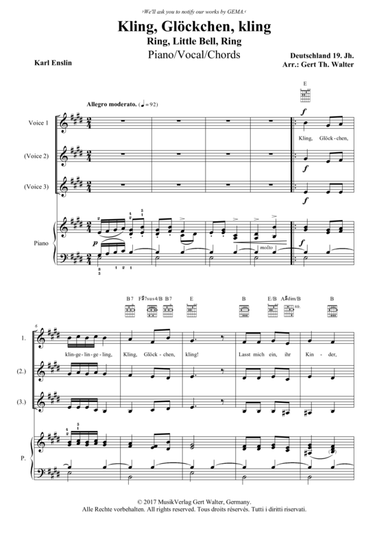 Kling, Glöckchen, kling! - sheet music by Traditional - MGW0448 | notendownload