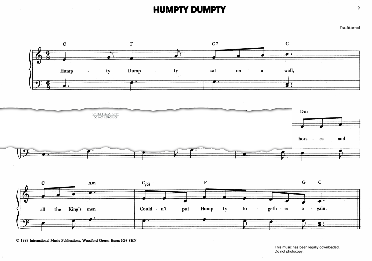 Humpty Dumpty - sheet music by Traditional - fbd-37816 | notendownload