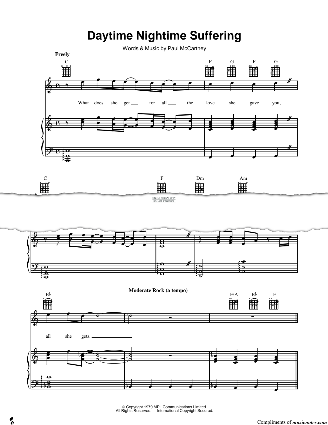 Daytime Nightime Suffering - Noten von Paul McCartney - fbd-16471 ...