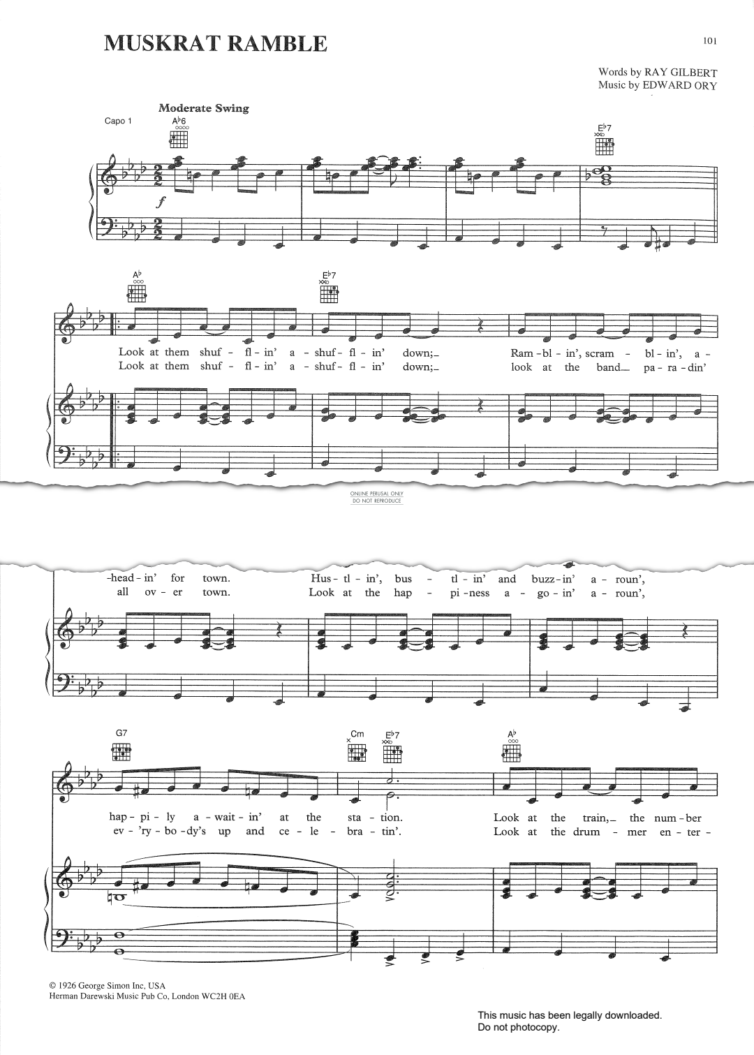 Muskrat Ramble (Louis Armstrong) | Sheet Music: Guitar, Piano, Voice | PDF Download