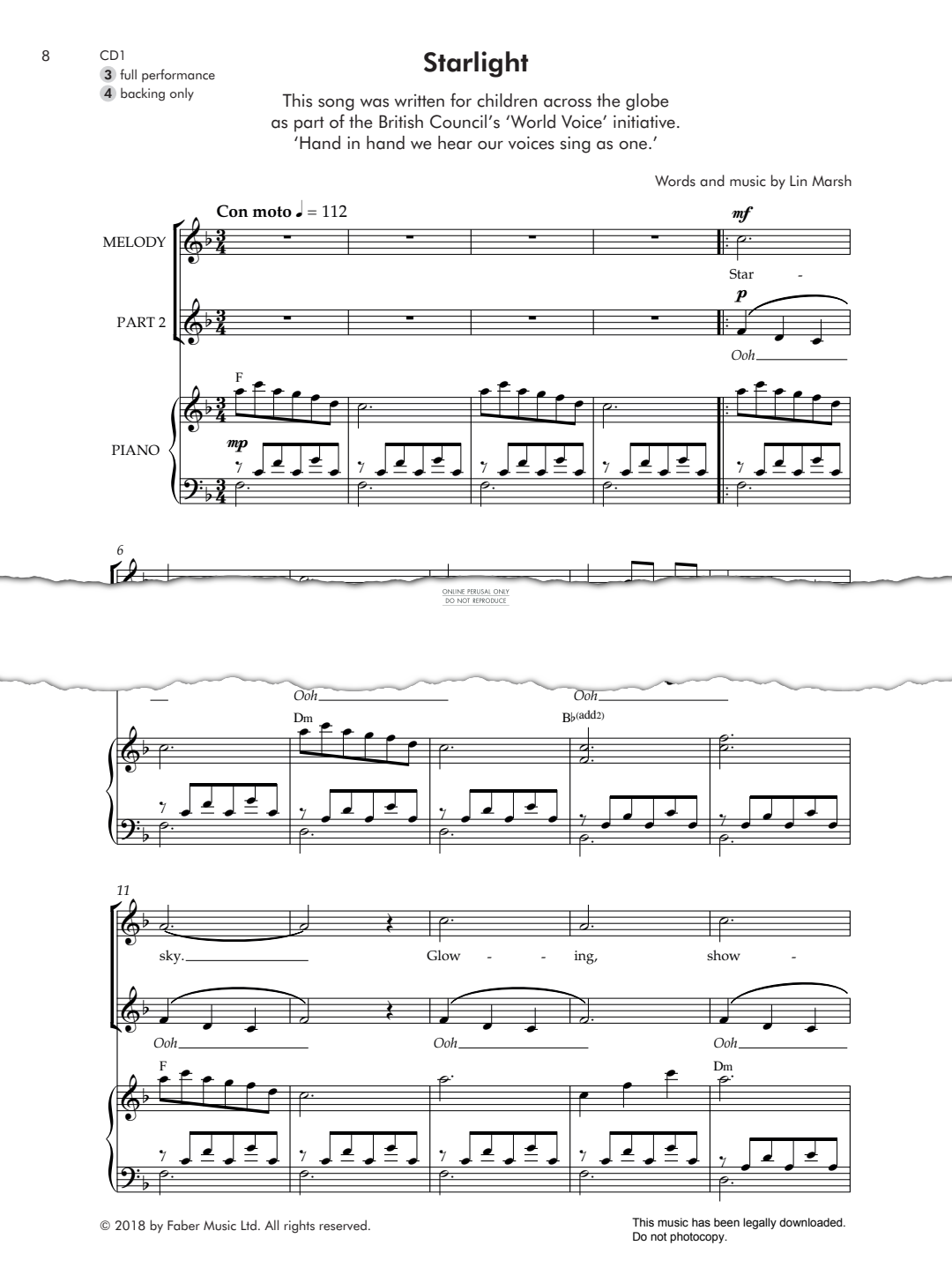 Starlight (Lin Marsh) | Sheet Music: Piano, Voice | PDF Download