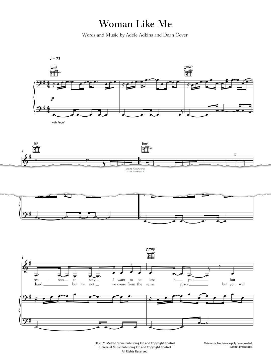 Woman Like Me - sheet music by Adele - fbd-43297 | notendownload