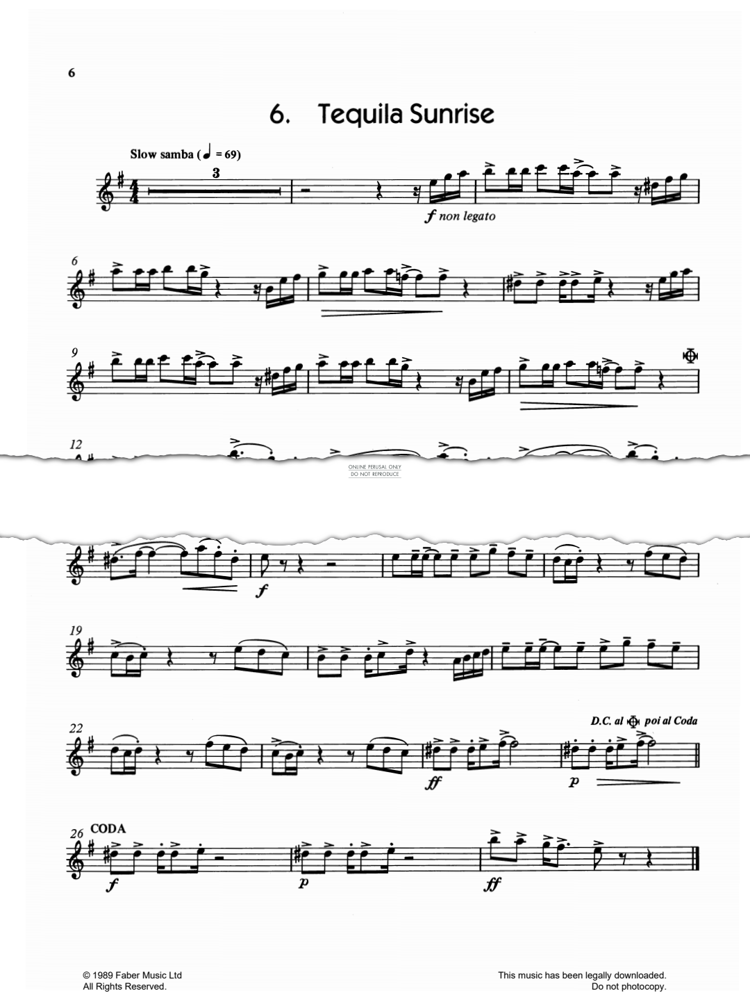 Tequila Sunrise (Pam Wedgwood) | Sheet Music: Piano, Alto Saxophone ...